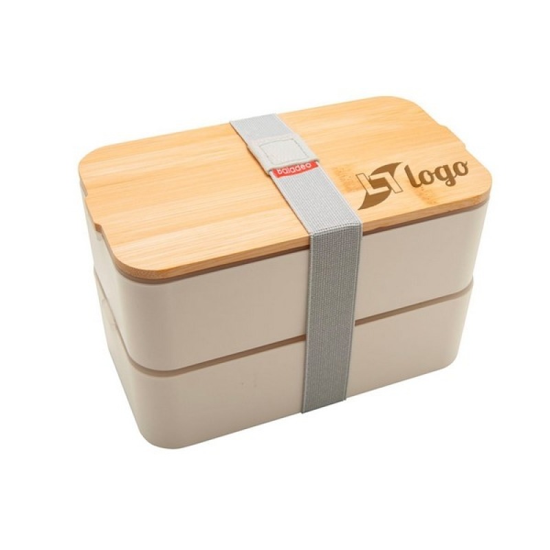 Bento personnalisé 'mihara', blanc, avec couvercle en bambou | Cadeau d ...