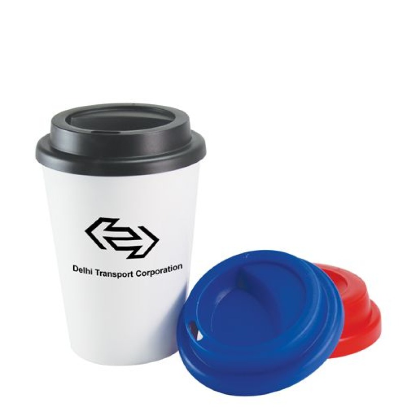 Tasse personnalisée à café à emporter en plastique à double paroi 340ml ...