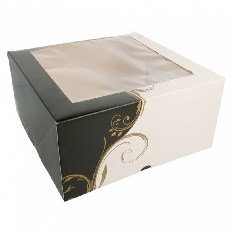 Boîte à gâteau carrée à fenêtre personnalisable | Cadeau d’affaires ...