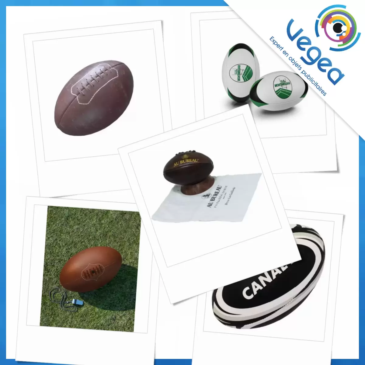 Ballon de rugby publicitaire personnalisé avec votre logo