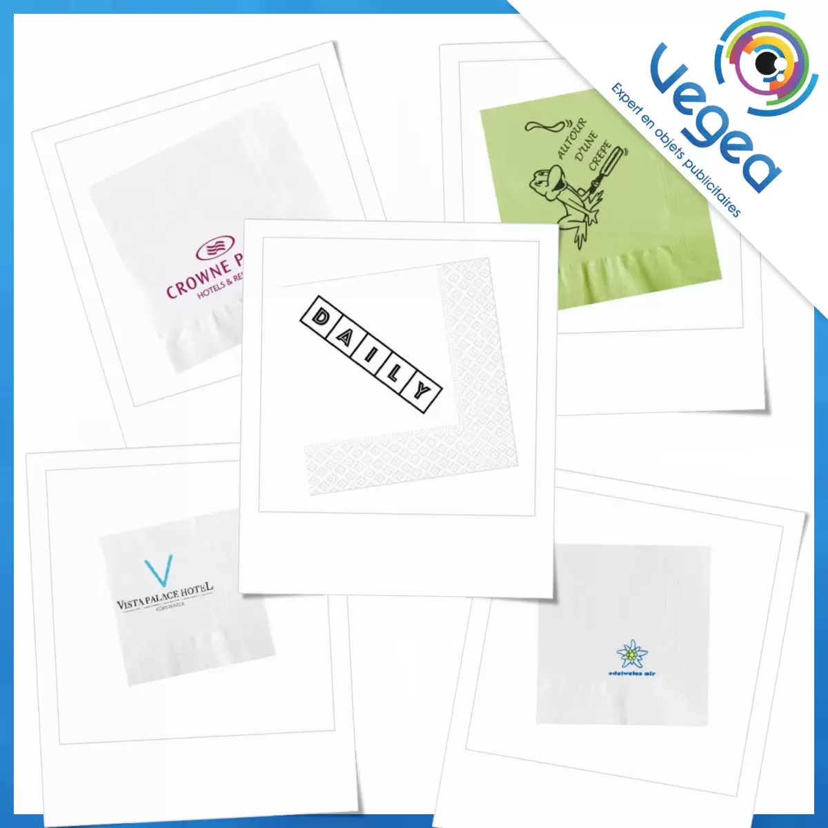 Serviette en papier publicitaire, personnalisée avec votre logo