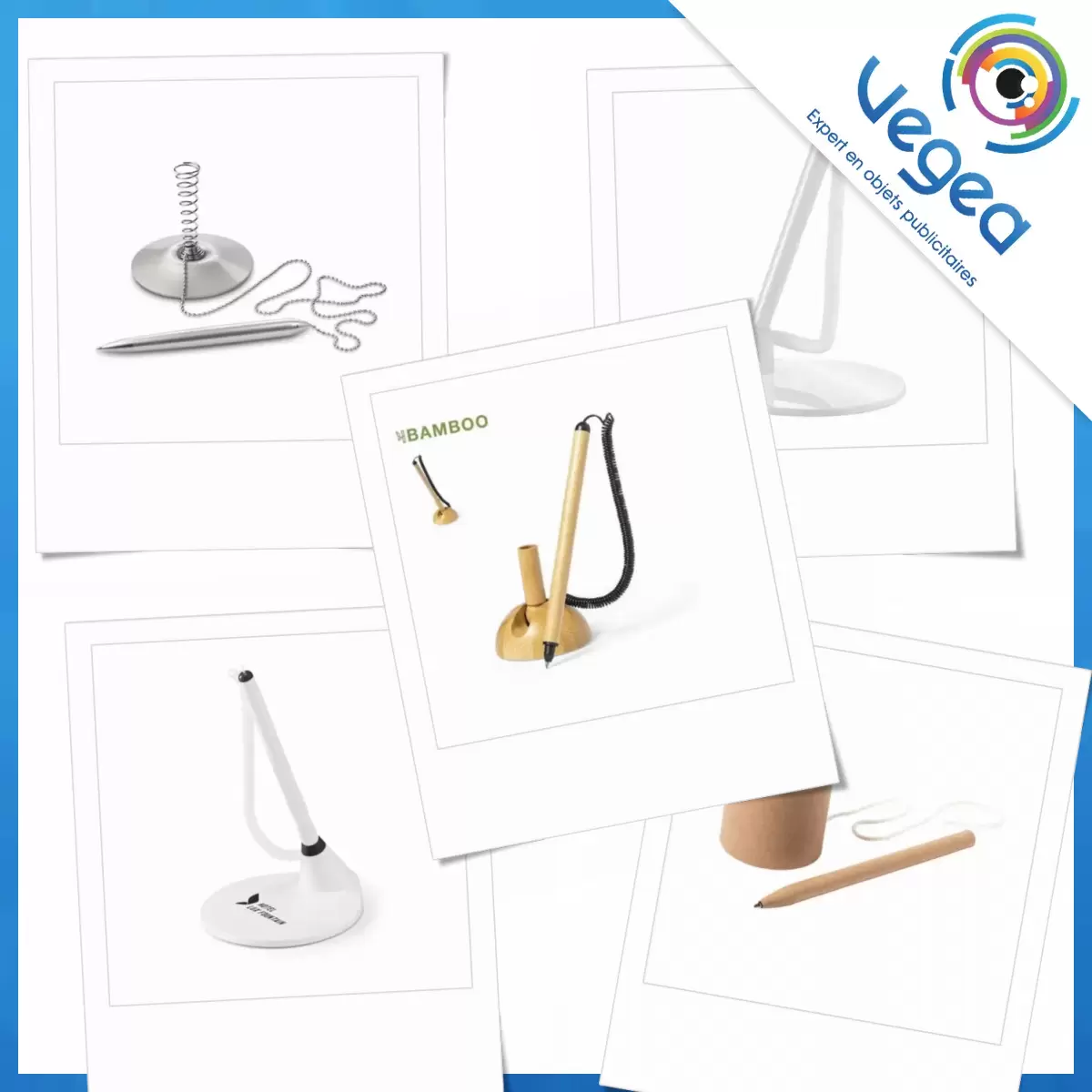Stylo sur socle publicitaire personnalisé : marquage logo et gros ...