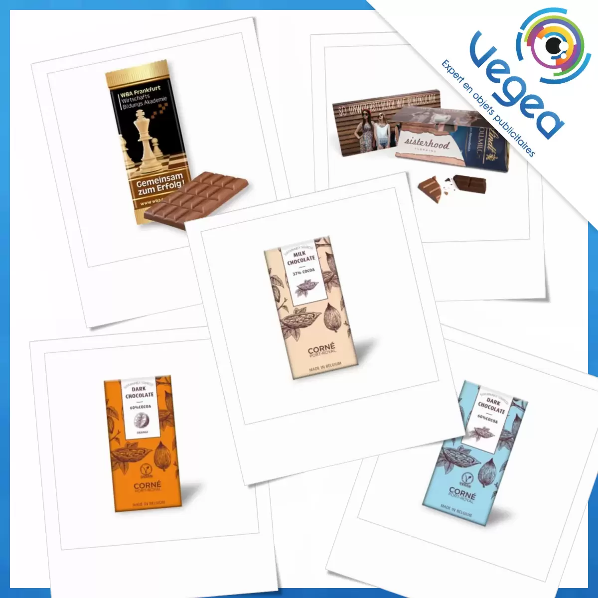 Tablette de chocolat personnalisée avec votre logo | Vegea