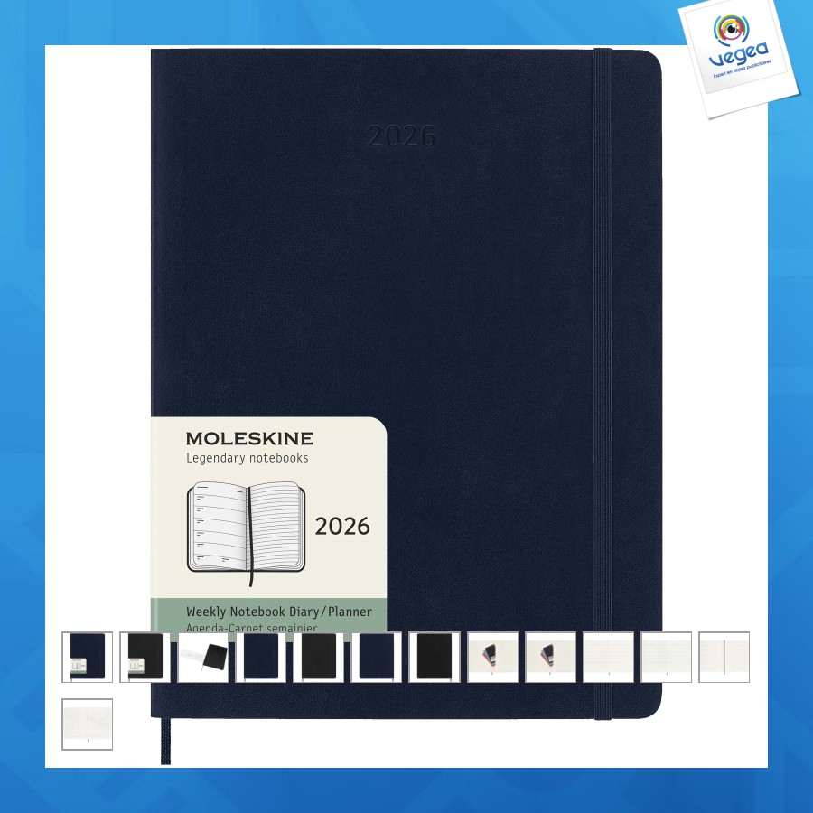 Agenda personnalisable xl 12 mois moleskine à couverture souple ...