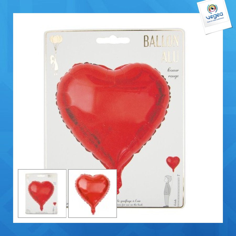 Ballon mylar coeur rouge personnalisable | Ballon de baudruche ...