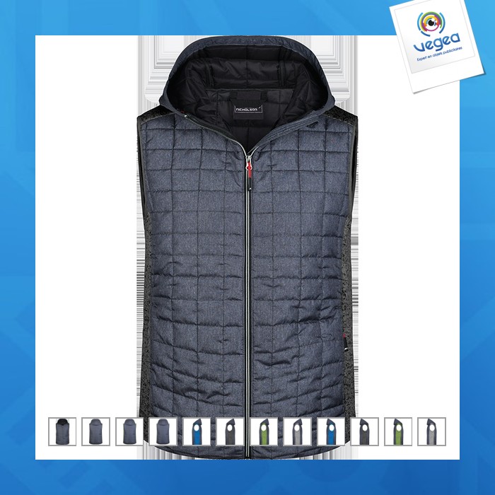 Bodywarmer matelassé homme - james nicholson personnalisable ...