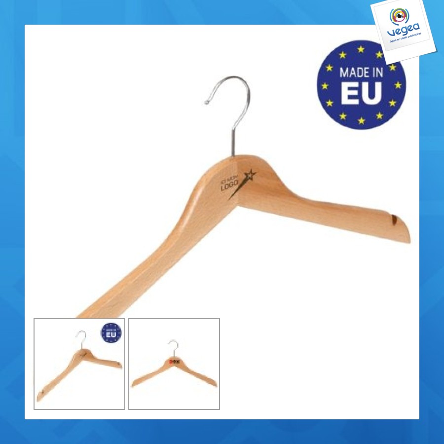 Cintre en bois avec logo standard | Objet publicitaire | 01647V0168441