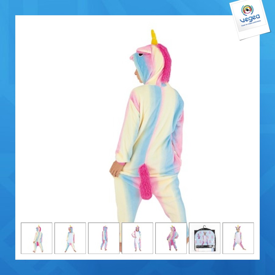 Costume kigurumi promotionnel licorne arc en ciel enfant t 7/9 ans ...