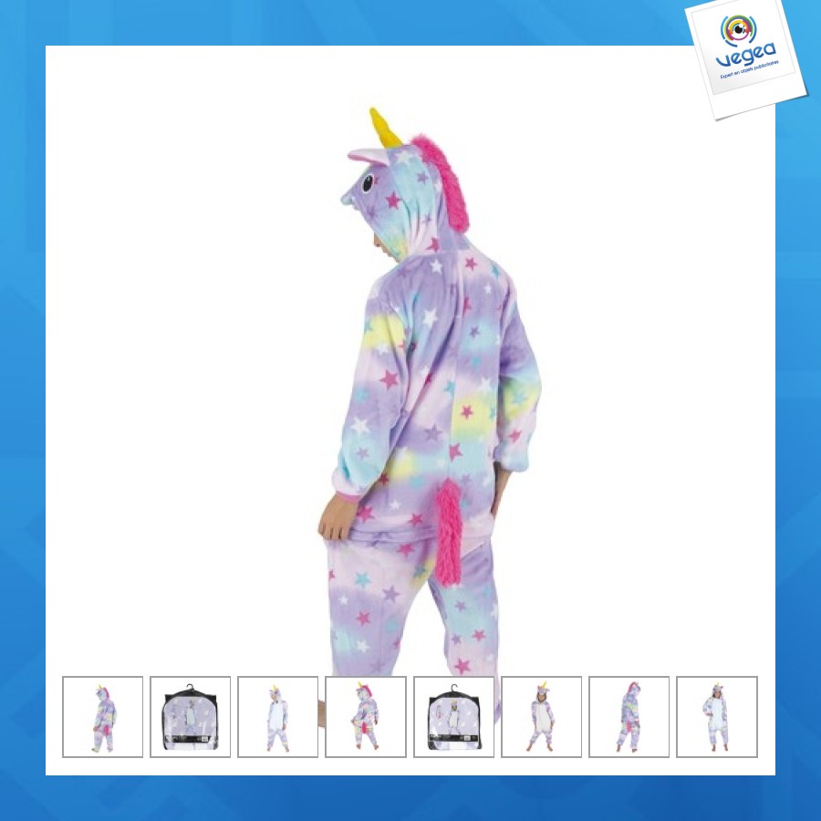 Costume kigurumi personnalisable licorne avec etoiles enfant t 7/9 ans ...