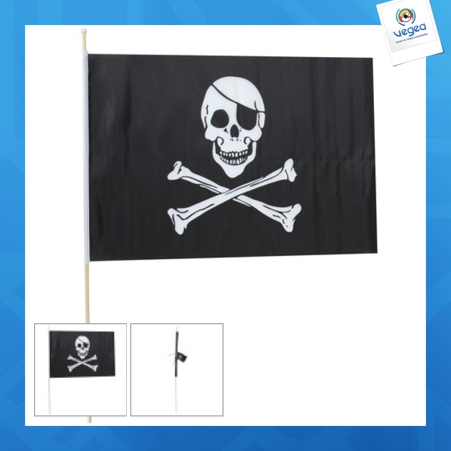 Drapeau personnalisable de pirate 45cmx30cm | Drapeau publicitaire ...