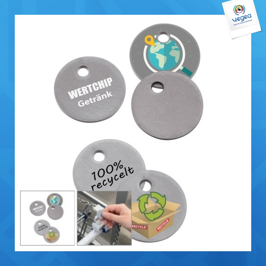 Jeton personnalisé 1€ recyclé | Jeton personnalisé | 01410V0175159