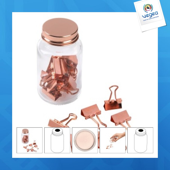 Pince à documents personnalisée en bocal copper clamp | Cadeau d ...