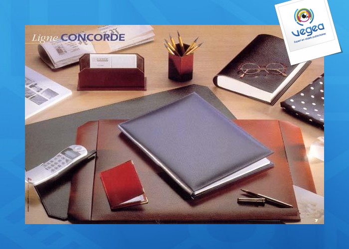 Sous-main personnalisé en cuir à rabat concorde format 56x38 | Sous ...
