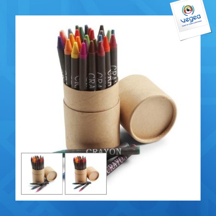 Tube cartonné de 30 crayons gras personnalisable | Cadeau d’entreprise ...